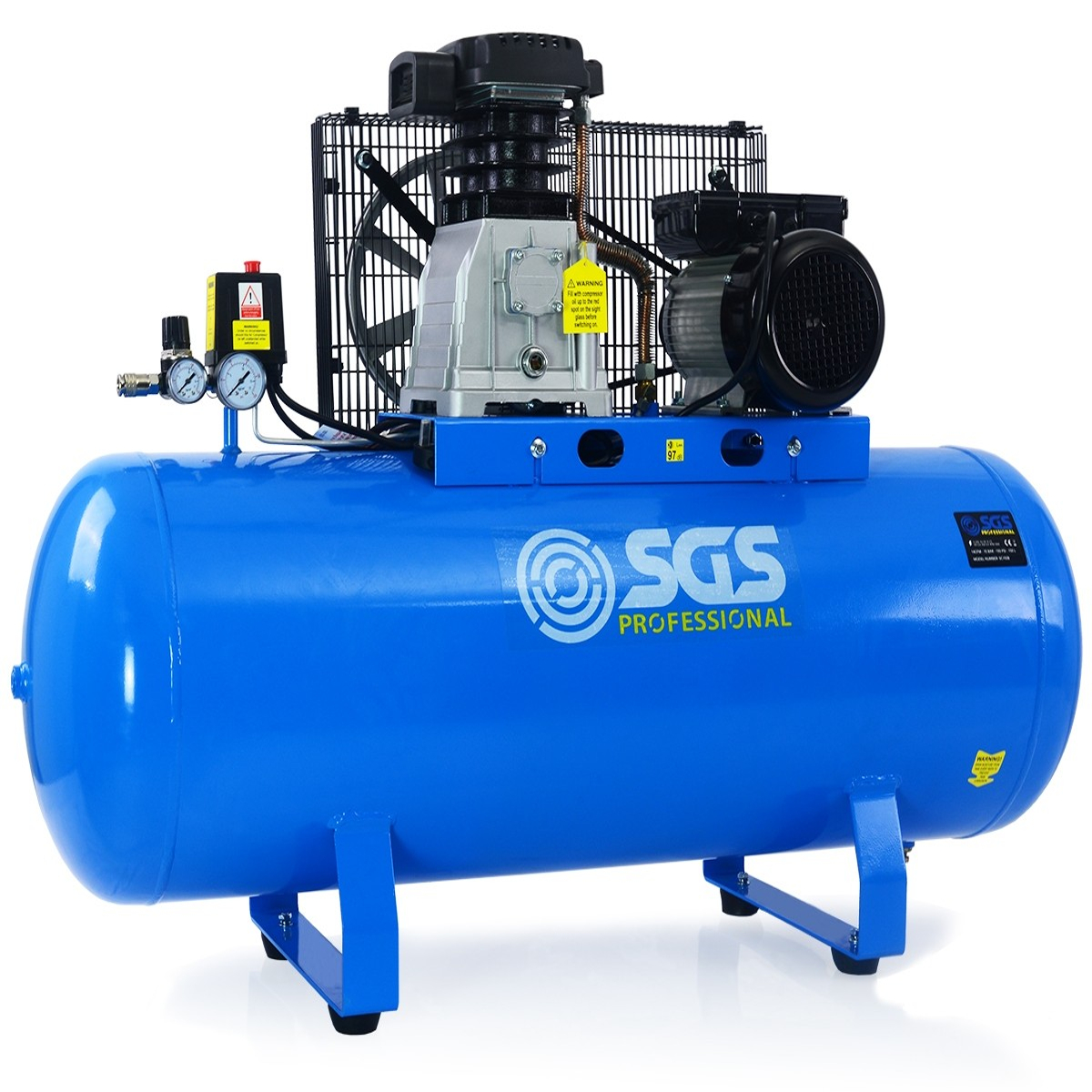 SGS 150 Litre Belt Drive Air Compressor & 5 Piece Tool Kit - With FREE Oil