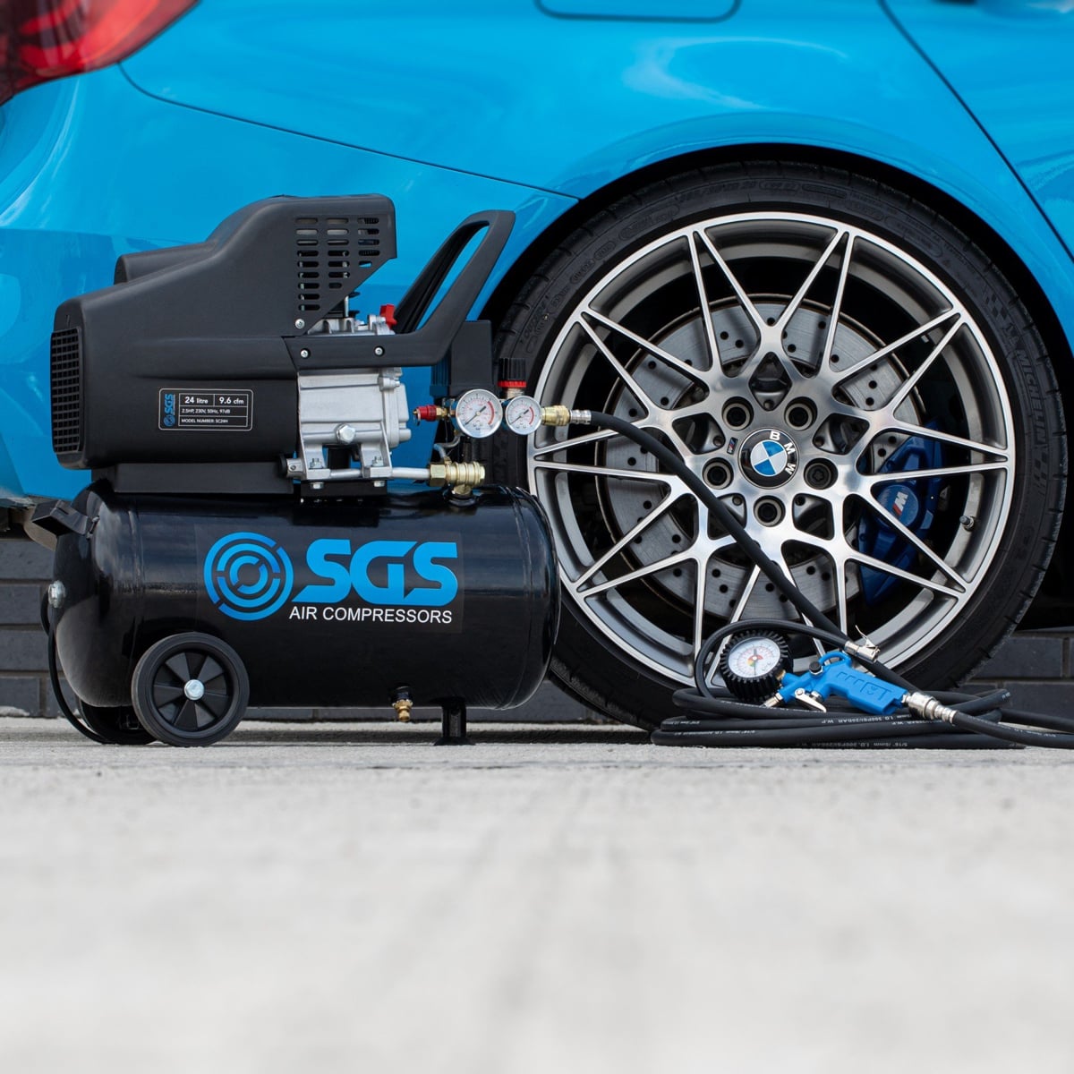 SGS 24 Litre Direct Drive Air Compressor - 9.6CFM, 2.5HP, 24L