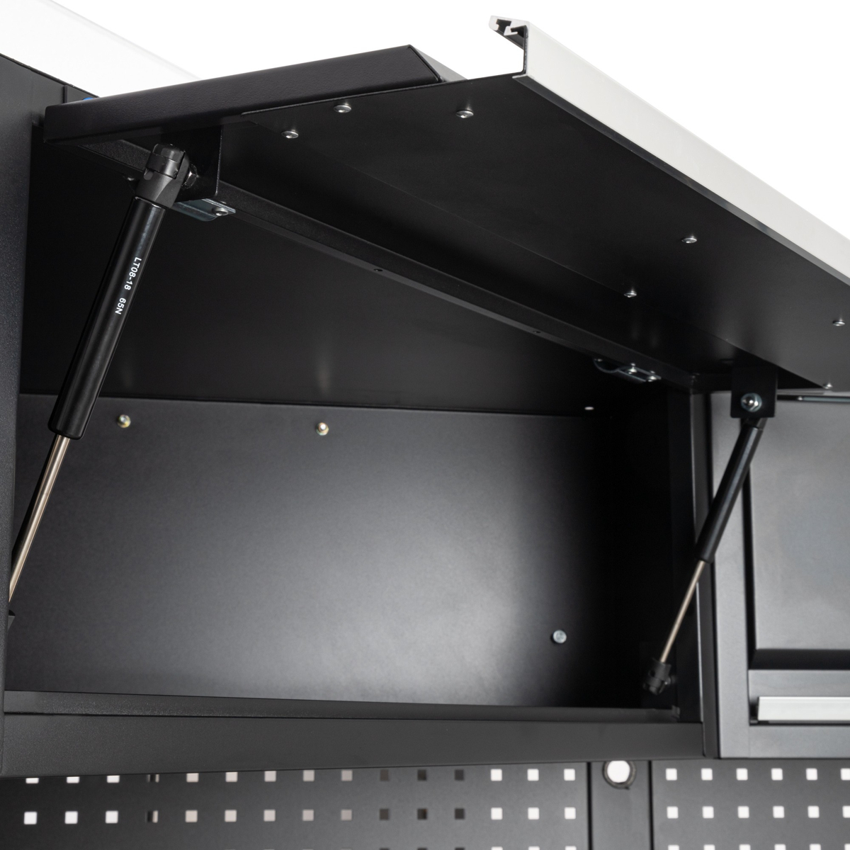 SGS Garage Corner Storage Setup - Steel Worktop, Two Drawers & Cabinet