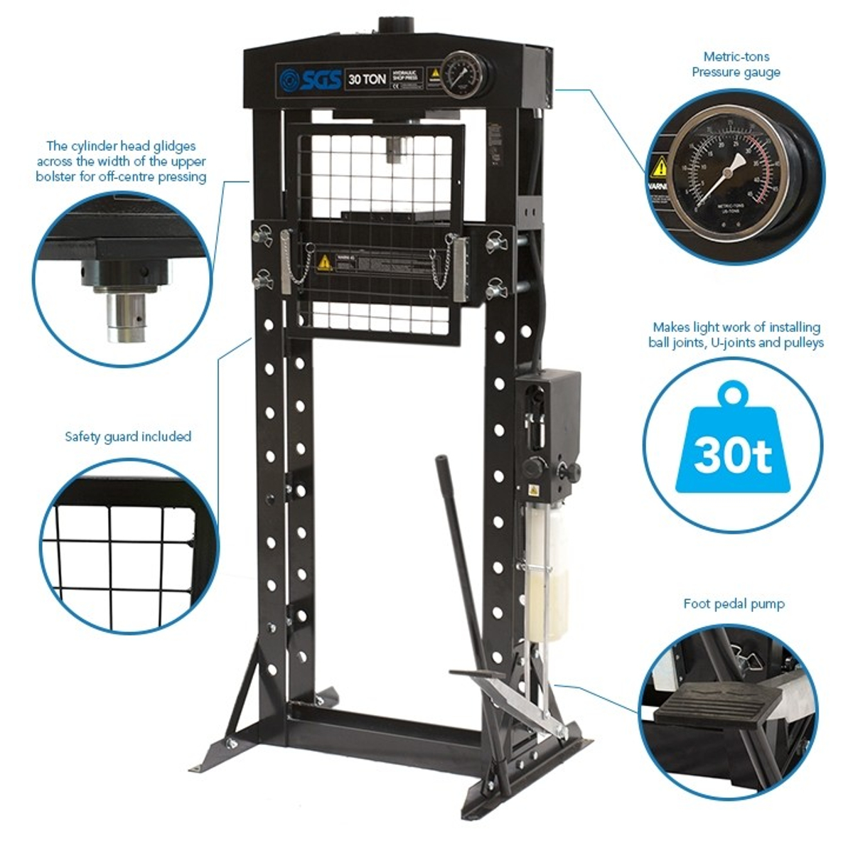 30 Tonne Hydraulic Press For Workshop & Garage Use