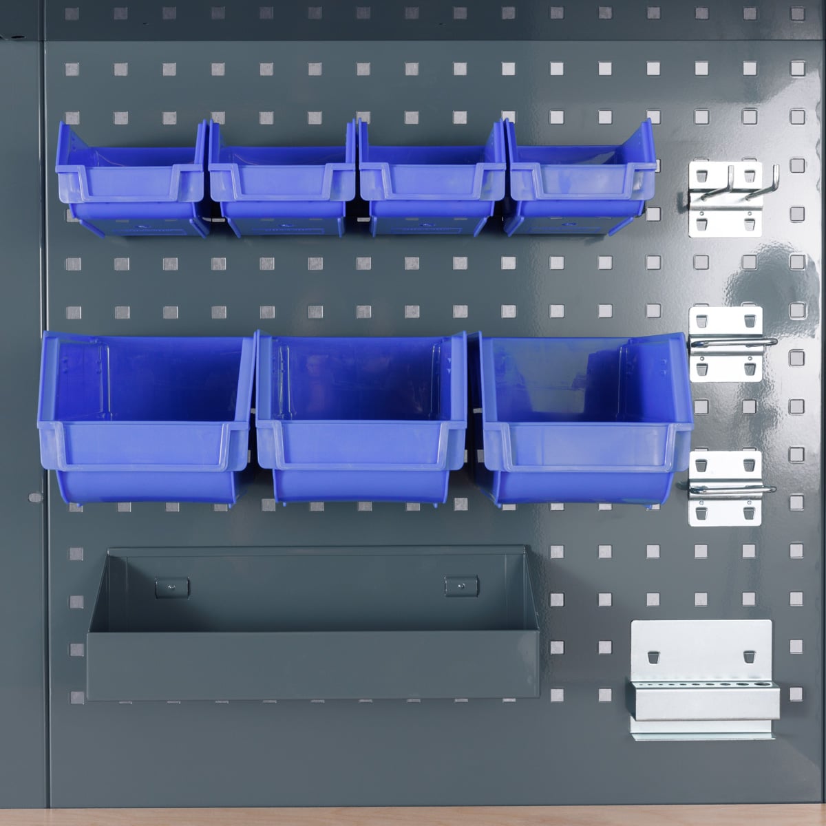 SGS 53in Garage Workstation with Top Cabinets | Pegboard & Accessories