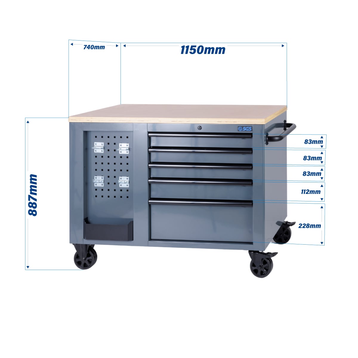 SGS 45in 10 Drawer Multi-Functional Workstation - SGS