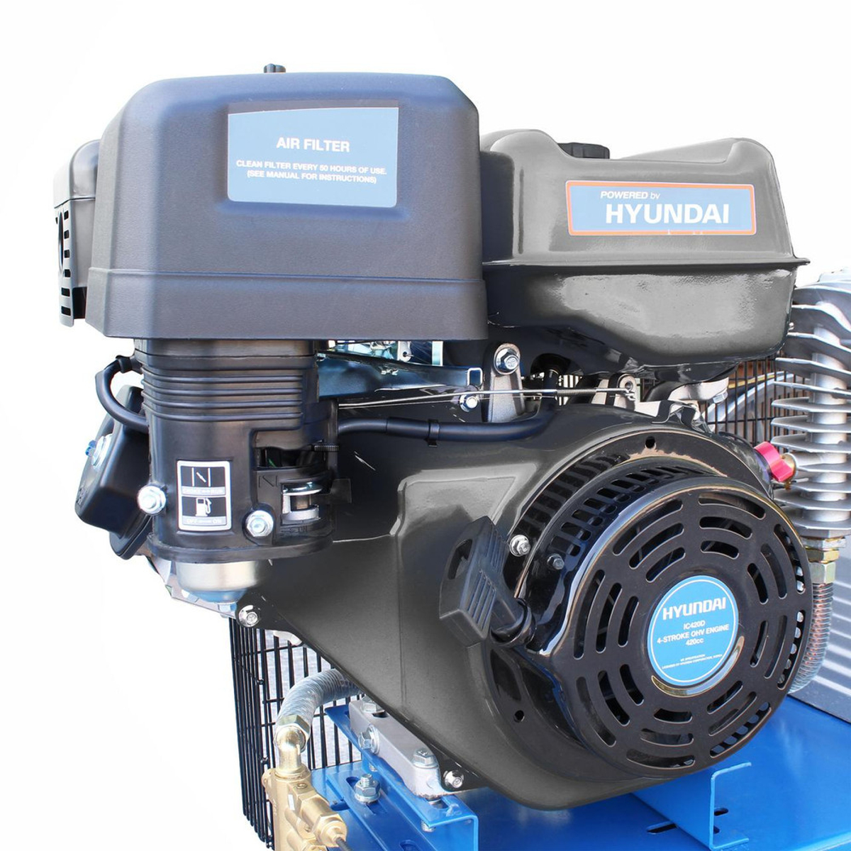 Hyundai 200L Litre Air Compressor 29CFM/145psi Twin Cylinder Belt Drive ...