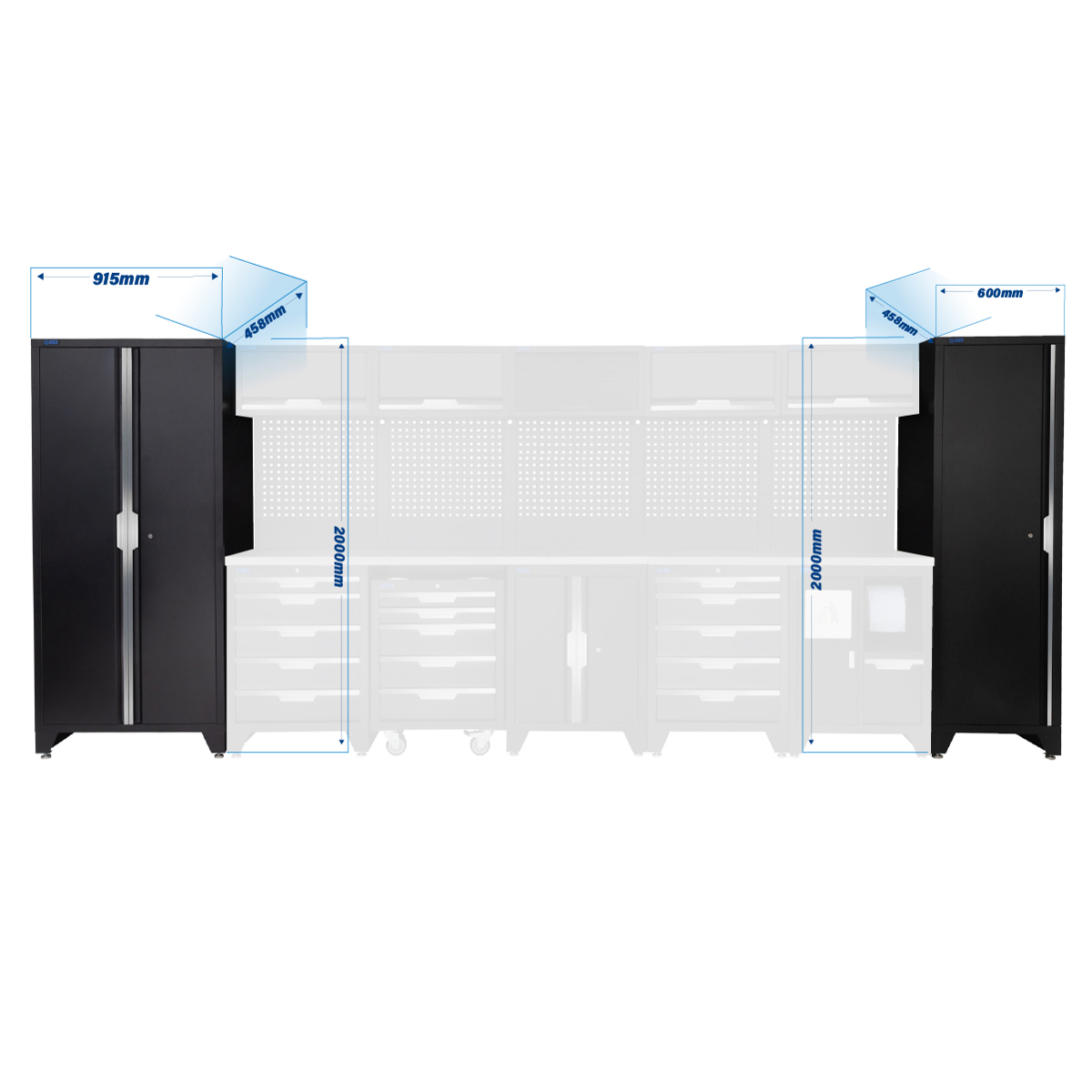 SGS 17pc Professional Garage Storage | 15 Drawers & Stainless Worktop