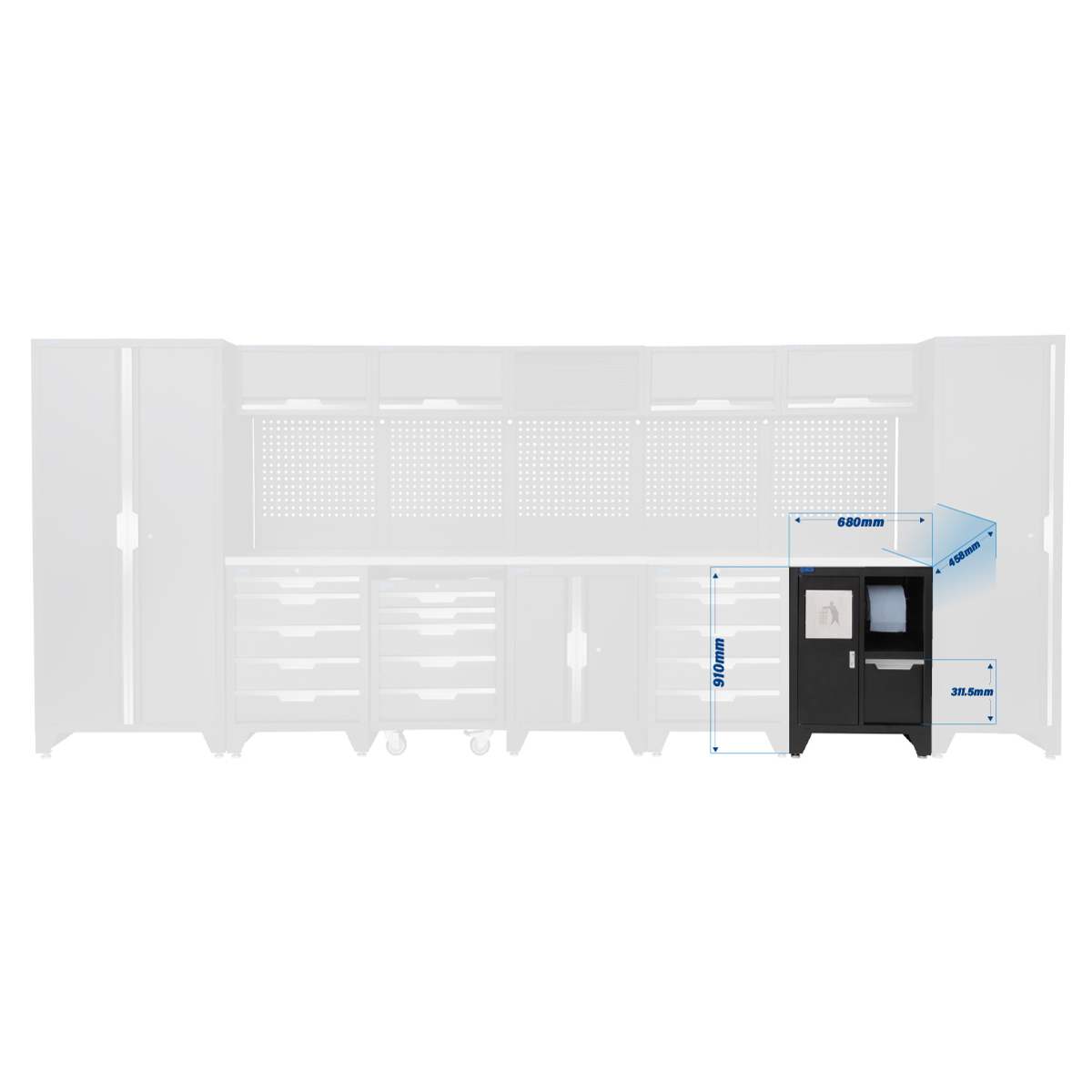 SGS 17pc Professional Garage Storage | 15 Drawers & Stainless Worktop