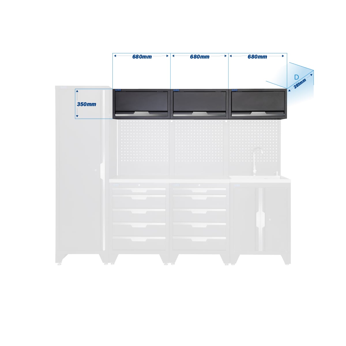 SGS 10pc Garage Storage System with Sink | Professional Tool Station