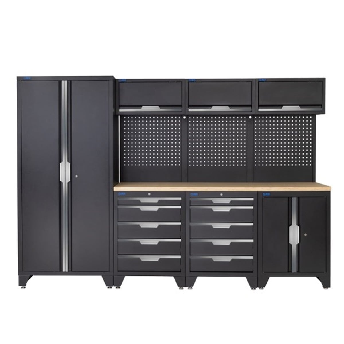 SGS 10pc Garage Storage System | Wood Worktop & Heavy-Duty Drawers