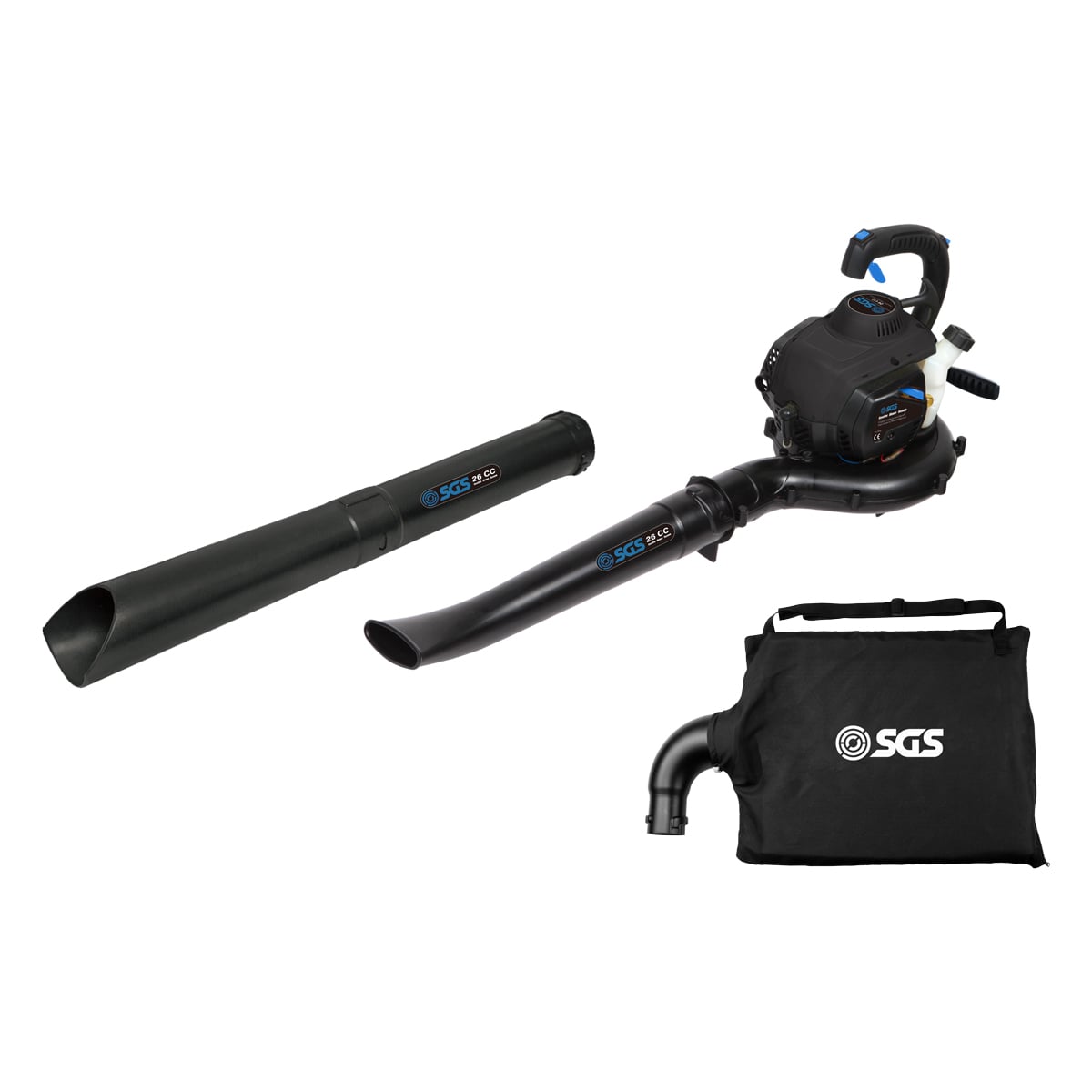 SGS 26cc 3-in-1 Petrol Leaf Blower Vacuum Mulcher & Shredder
