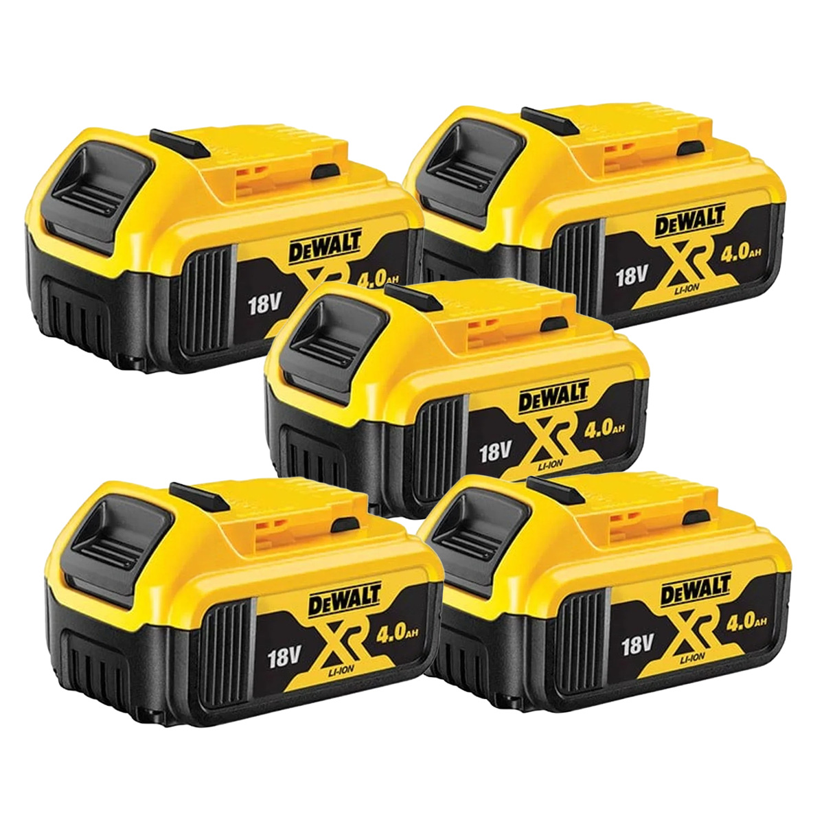 DeWalt DCB182 XR 18v Li-Ion Battery 4.0Ah - Pack of Five - SGS